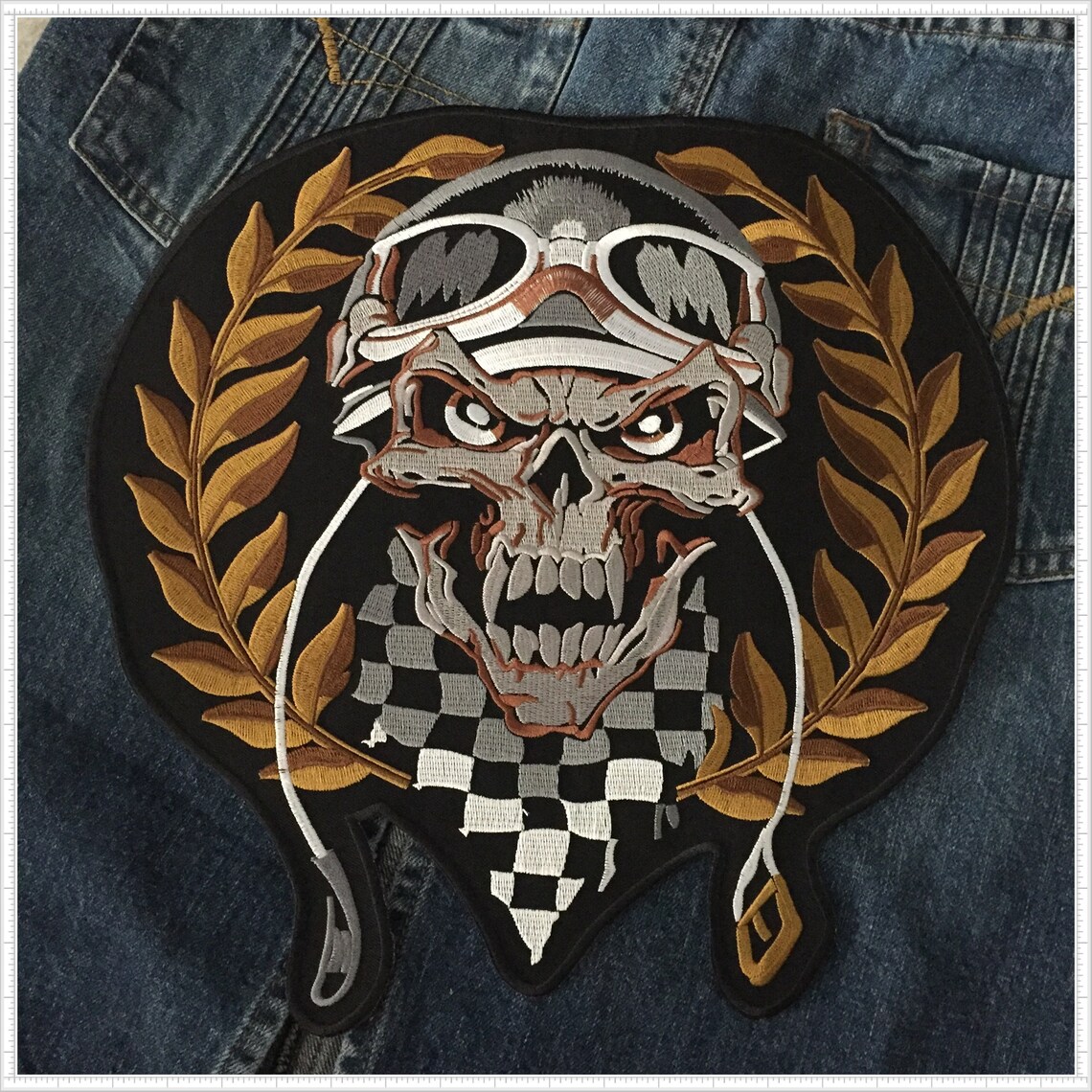 Large Size Racing SKull Demon Embroidered Big Back Patch for | Etsy