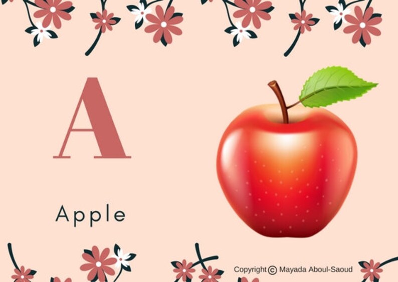 English Alphabets Flash Cards - Etsy