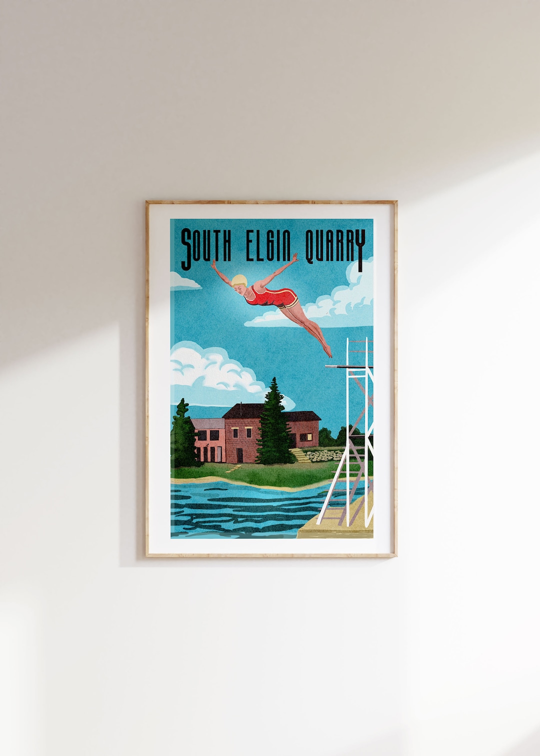 South Elgin Quarry Vintage Print - Illinois - Etsy