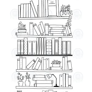 Minimalist Bookshelf Printable Template | DIY Bookshelf Decor | Instant ...