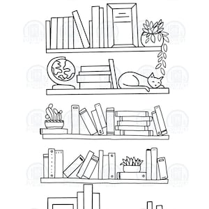 Minimalist Bookshelf Printable Template | DIY Bookshelf Decor | Instant ...