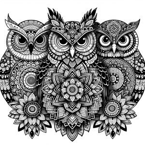 Enchanting Owl Mandala - Printable Coloring Page PDF, Intricate Adult ...