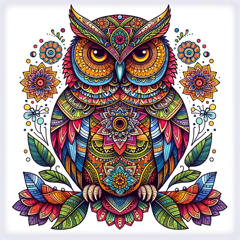 Enchanting Owl Mandala - Printable Coloring Page PDF, Intricate Adult ...