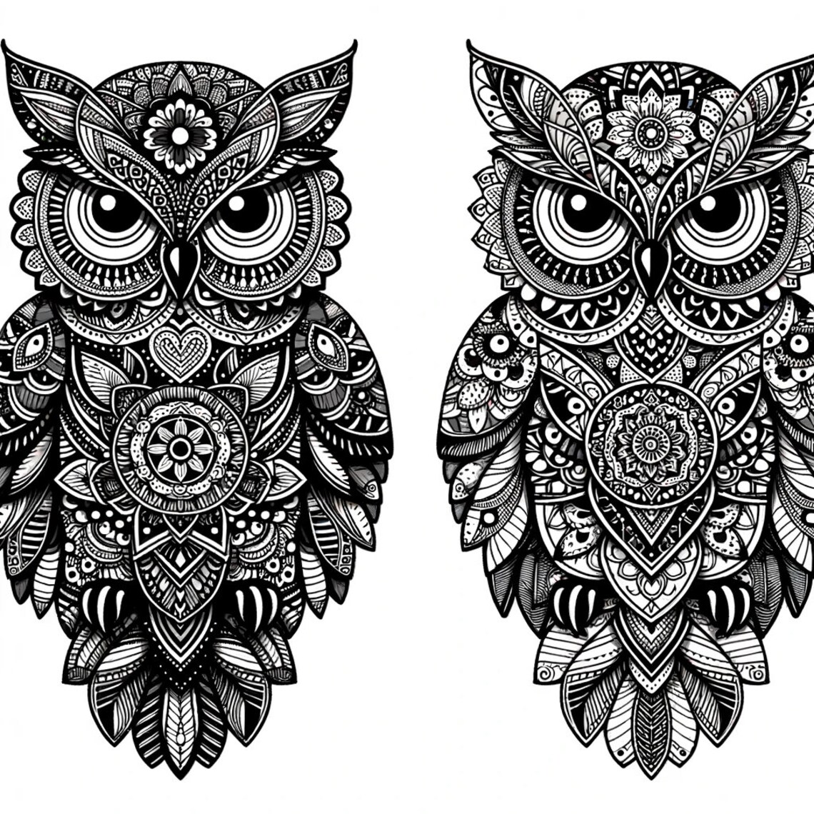 Enchanting Owl Mandala - Printable Coloring Page PDF, Intricate Adult ...