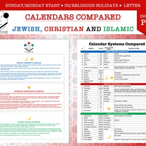 2022 AND 2023 Printable Large Monthly Calendar Jewish - Etsy