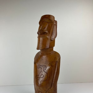 Vintage Original Wooden Statue Moai of the Rapa Nui Easter Island ...
