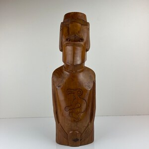 Vintage Original Wooden Statue Moai of the Rapa Nui Easter Island ...