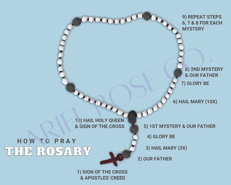How to Pray Rosary Print [digital Download] - Etsy