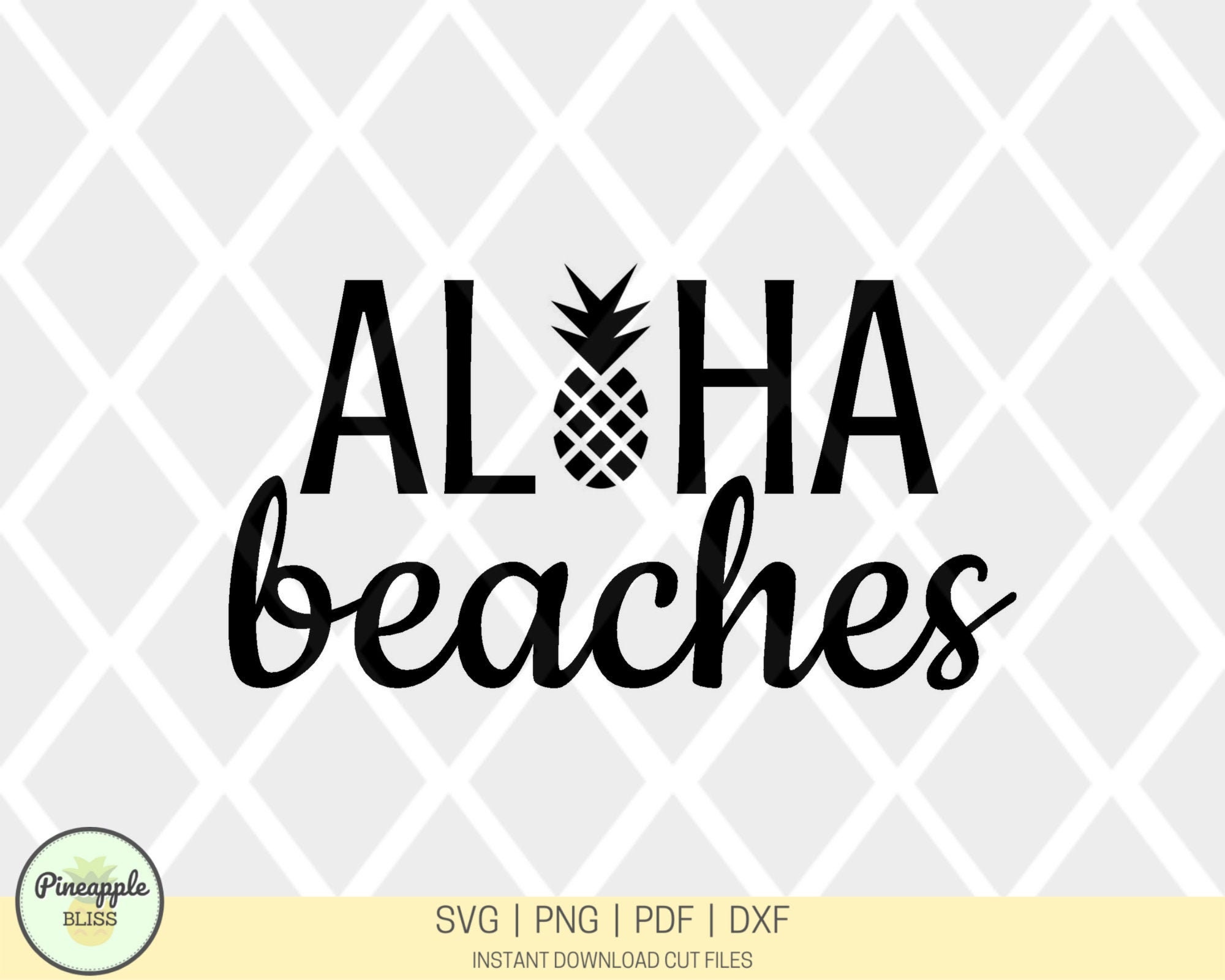 Aloha Beaches SVG Pineapple SVG Summer DXF Cricut Cut - Etsy