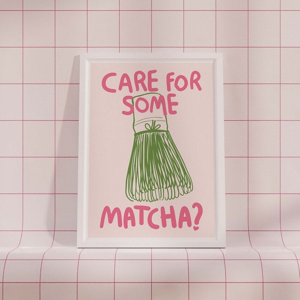 Pink Matcha Print - Etsy