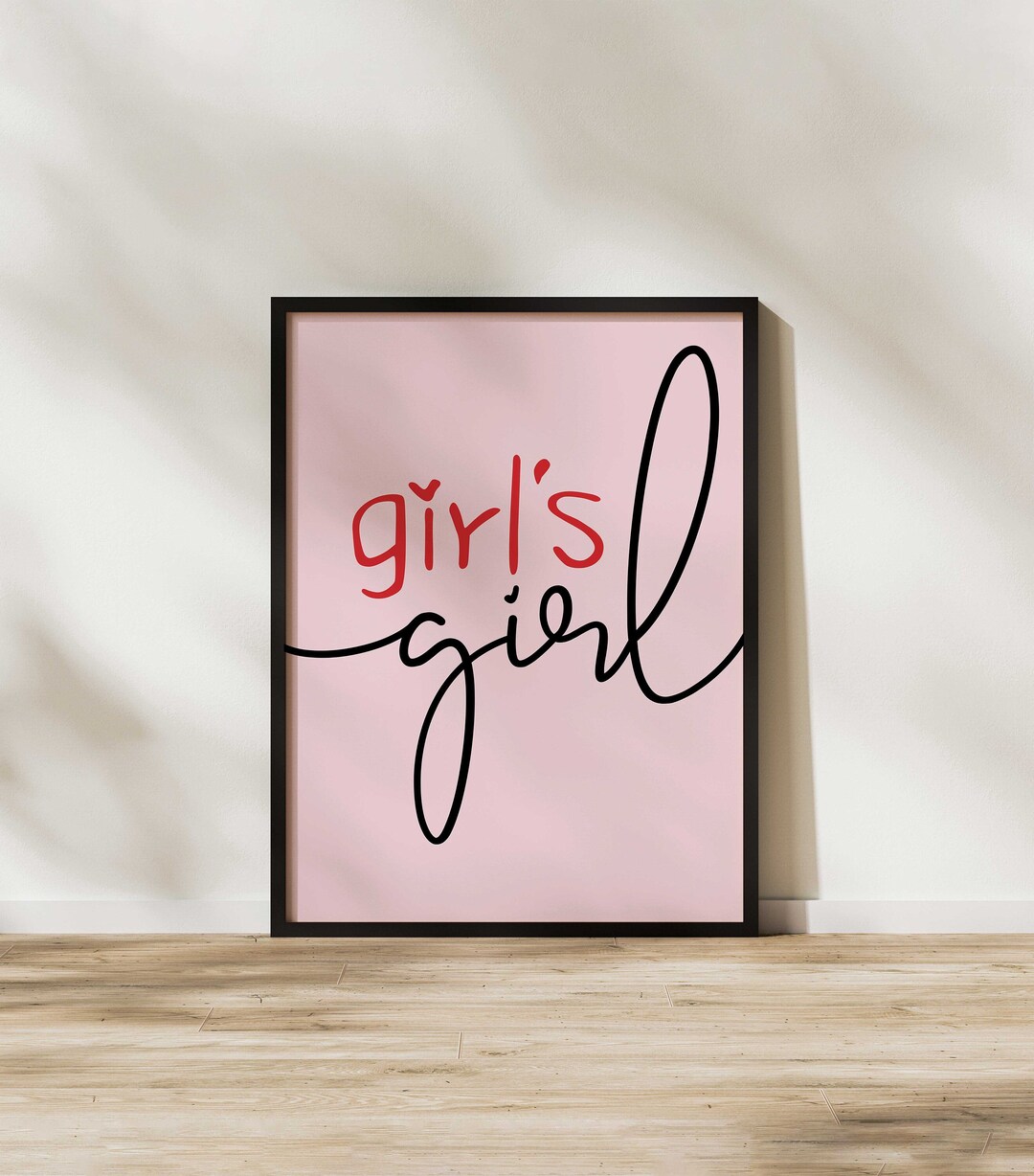 A Girl's Girl Preppy Print, Red Pink Black Girly Sign Poster ...
