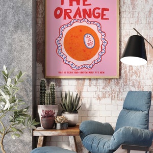 The Orange Poem I Love You I'm Glad I Exist Retro Wall Print, Pink Red ...
