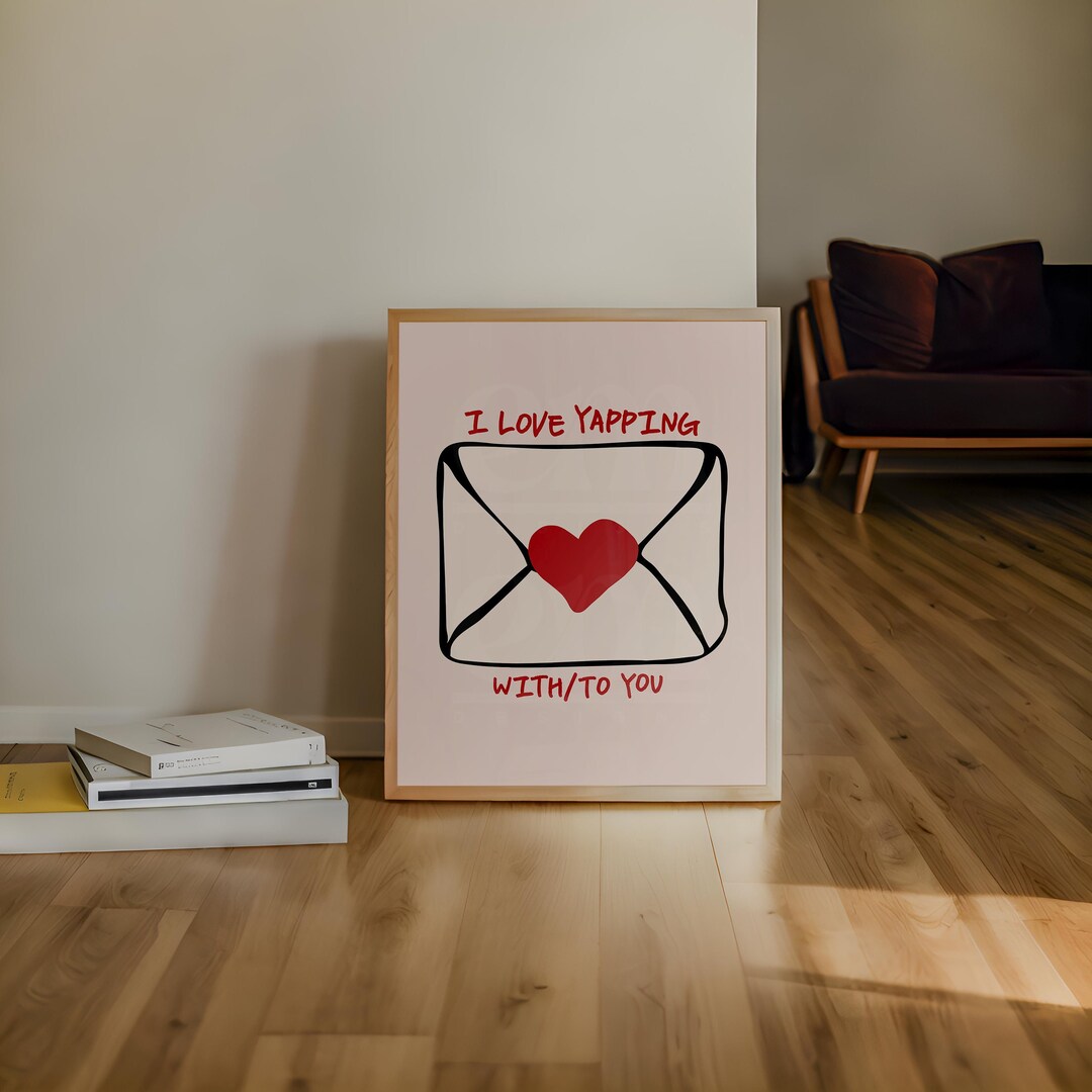 I Love Yapping To, With You Red Pink Preppy Print, Girly Trendy Poster ...