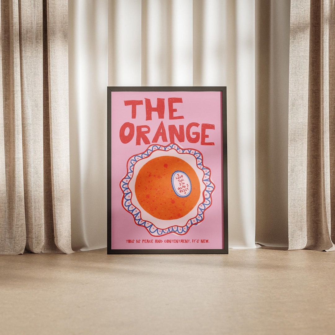 The Orange Poem I Love You I'm Glad I Exist Retro Wall Print, Pink Red ...