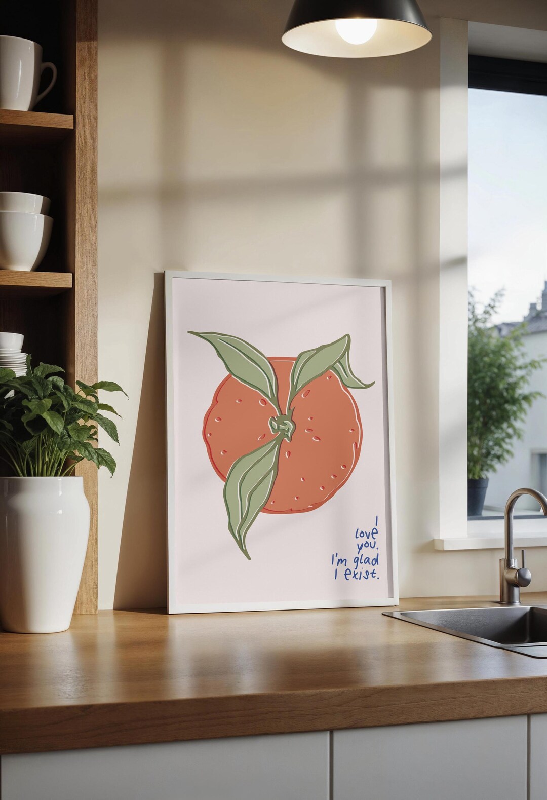 Abstract Orange Poem I Love You I'm Glad I Exist Wall Print ...