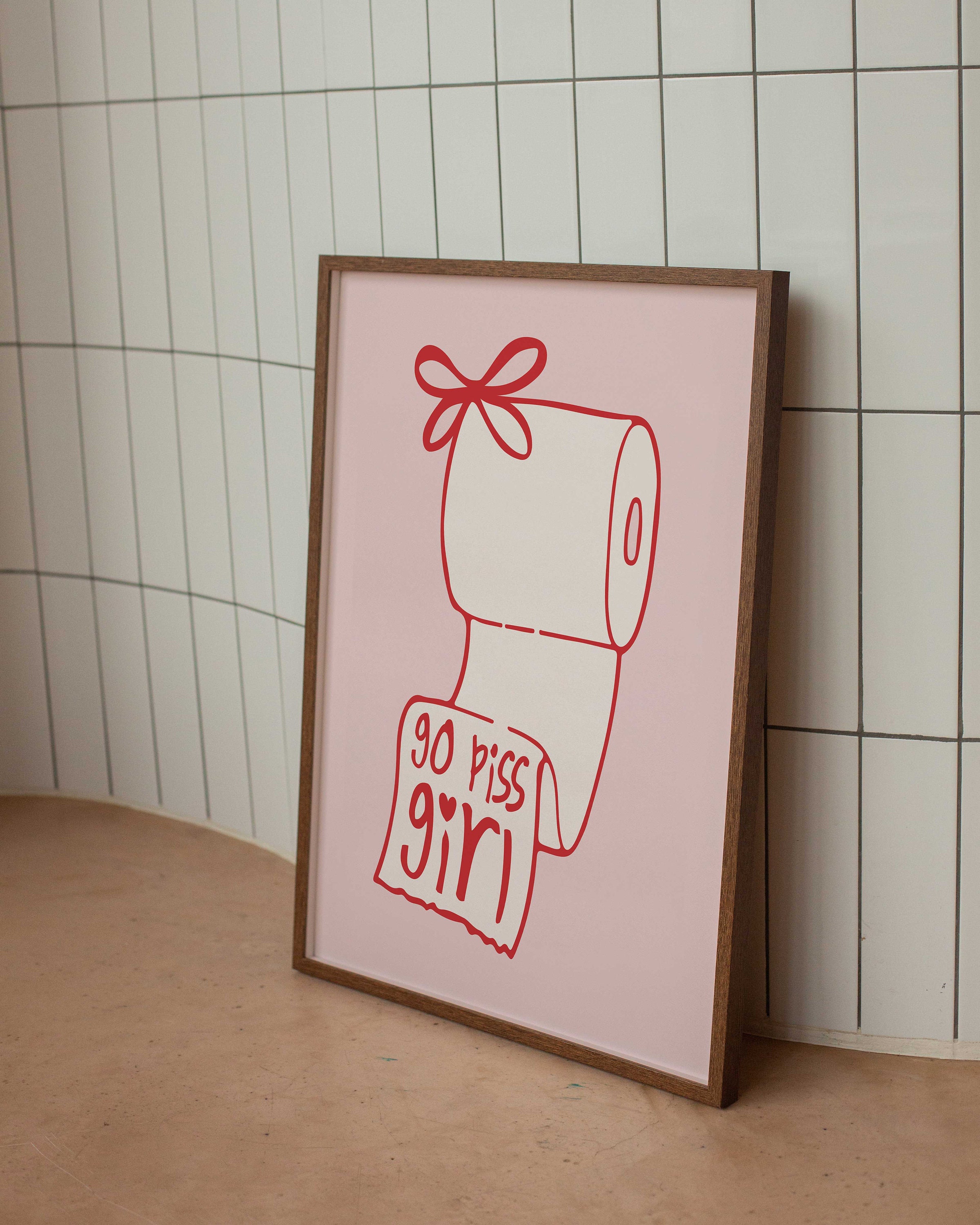 Coquette Core Go Piss Girl Toilet Paper Roll, Red Pink Preppy Print ...