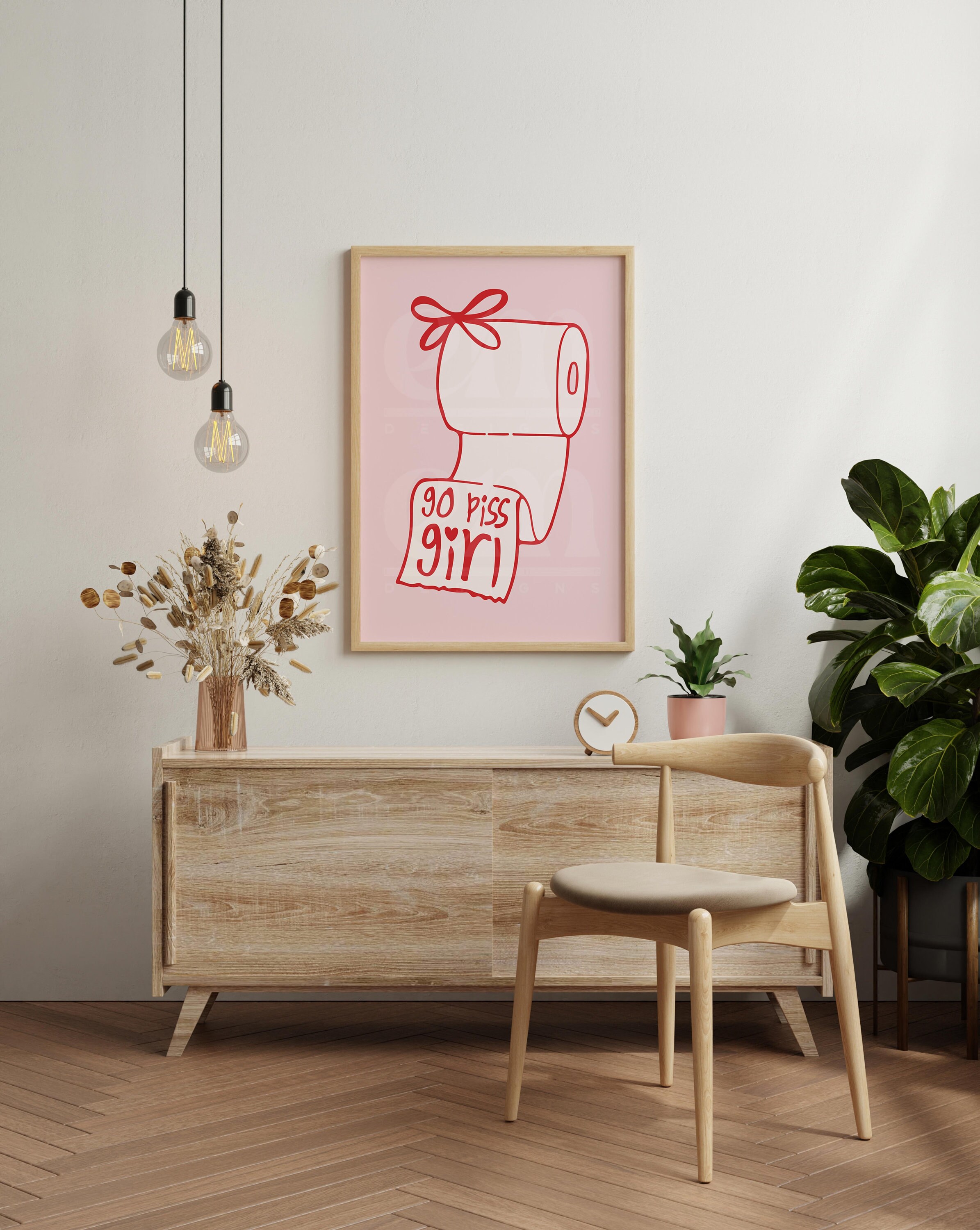 Coquette Core Go Piss Girl Toilet Paper Roll, Red Pink Preppy Print ...