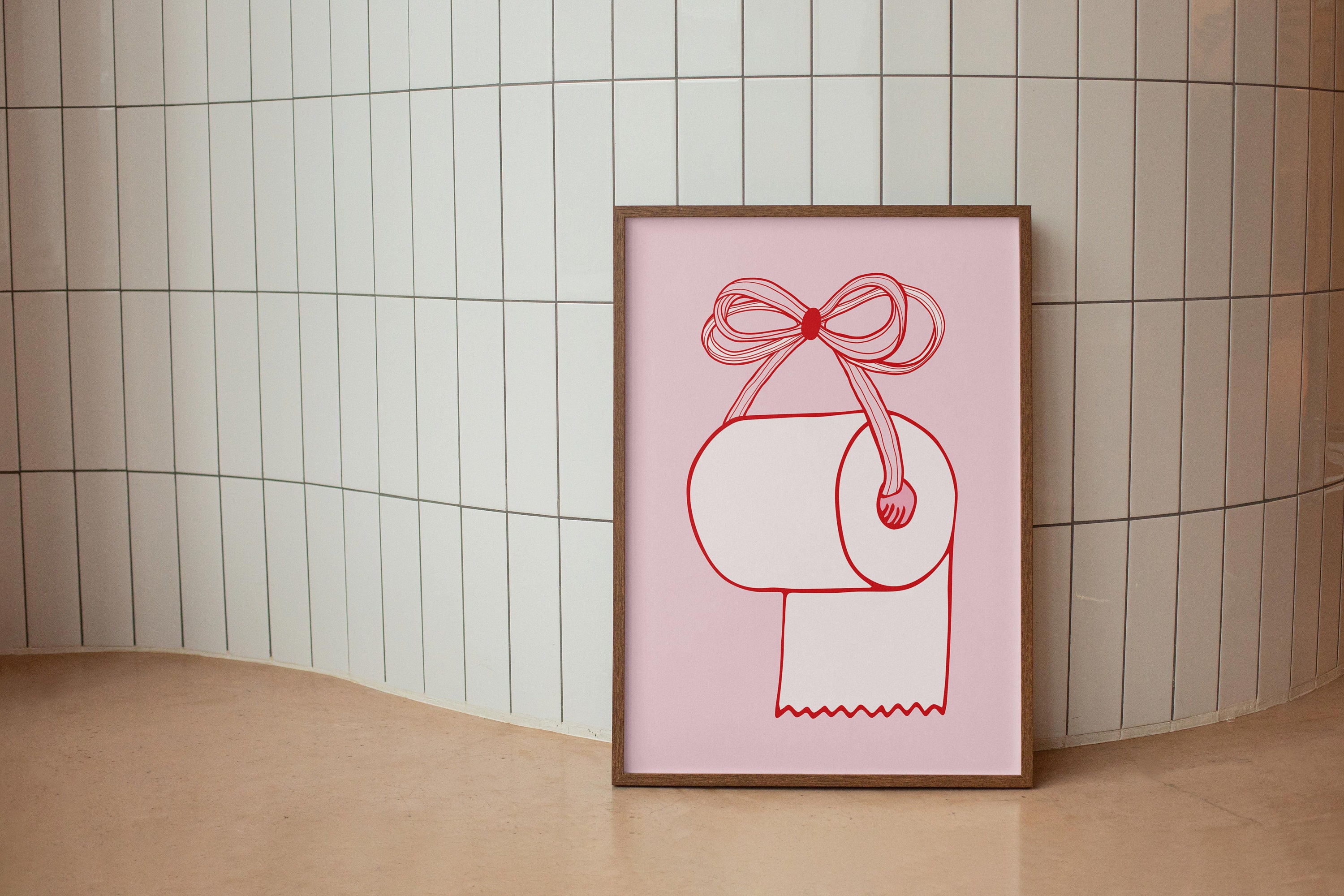 Toilet Paper Roll Coquette Core Aesthetic, Red Pink Preppy Print, Girly ...