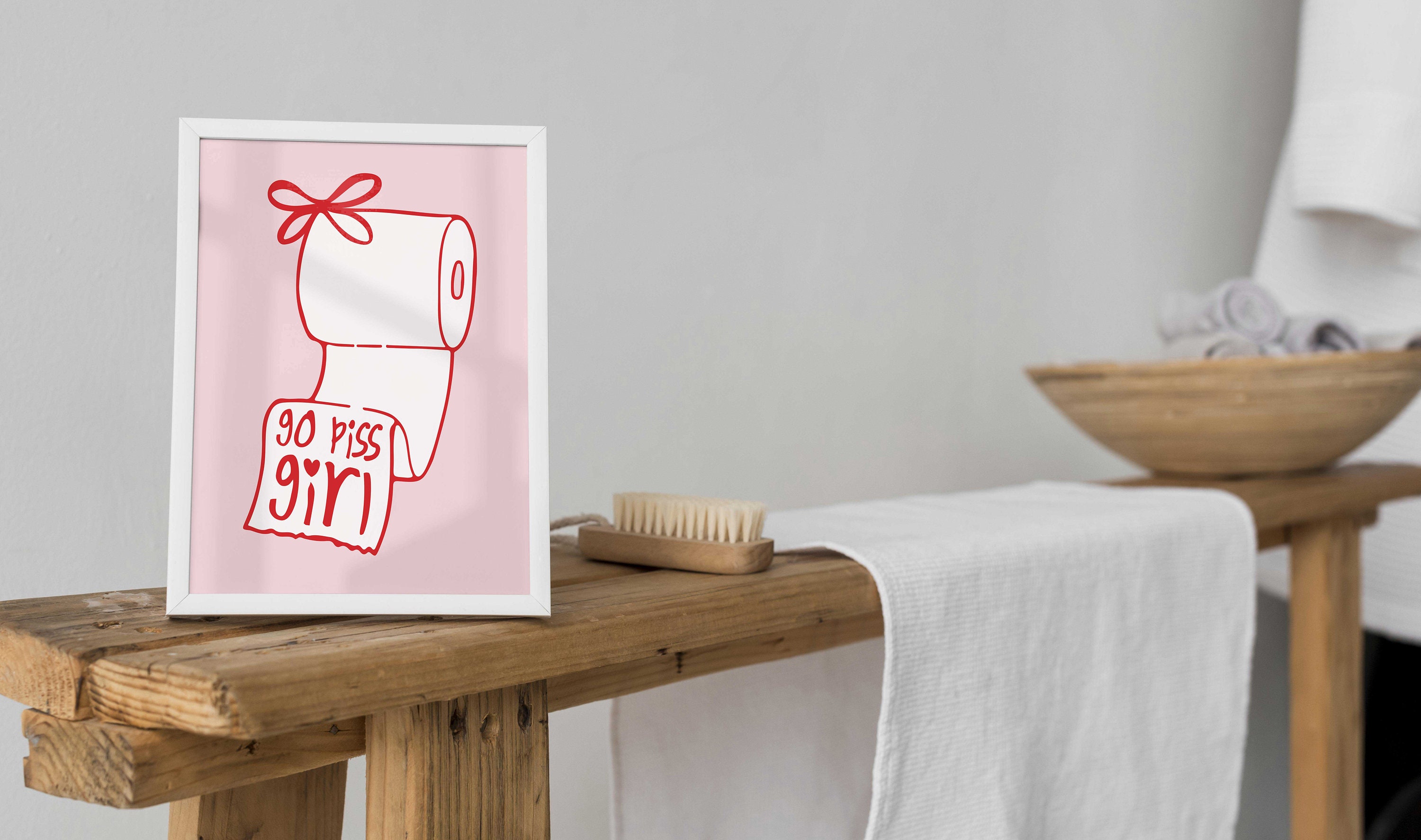 Coquette Core Go Piss Girl Toilet Paper Roll, Red Pink Preppy Print ...