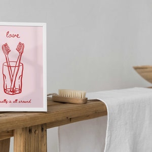 Love Actually is All Around Red Pink Preppy Print, Girly Trendy ...