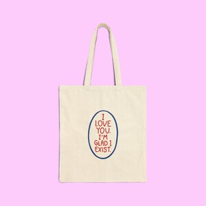 Sticker the Orange Poem Tote Canvas Cotton Bag, I Love You I'm Glad I ...