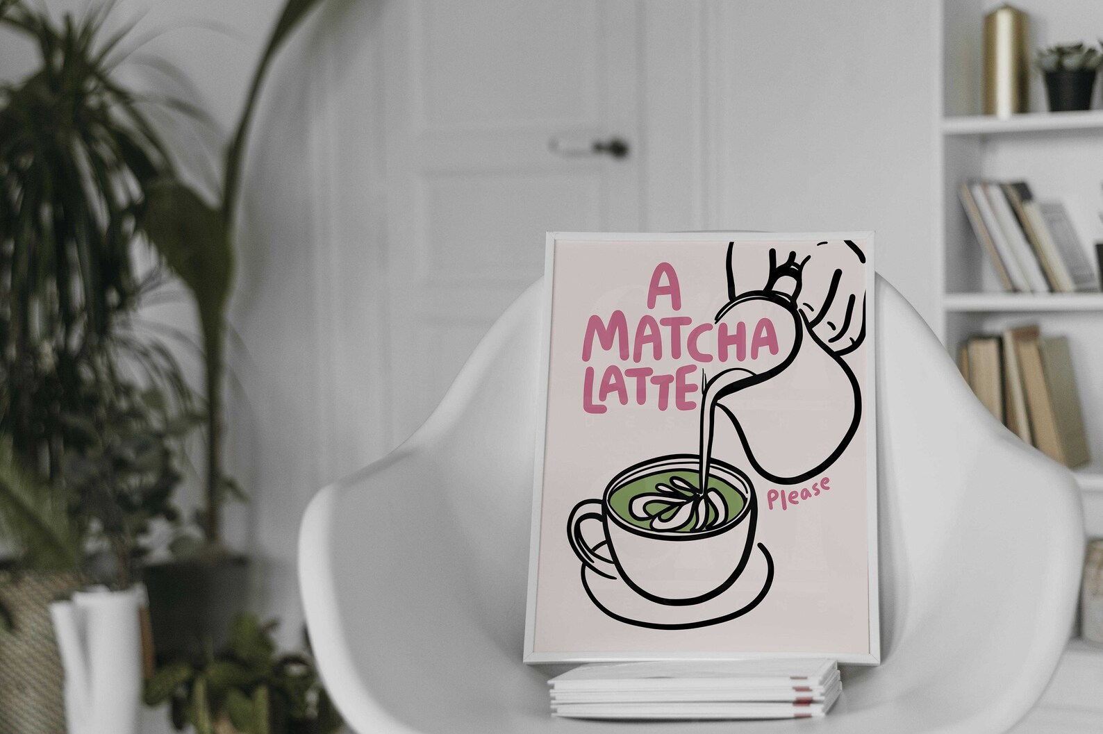 Funky A Matcha Latte Please Poster, Coffee Barista Cafe Sign, Caffeine ...