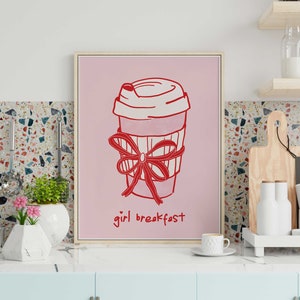 Coffee Girl Croquette Core Breakfast Doodle, Trendy Takeaway Dinner ...