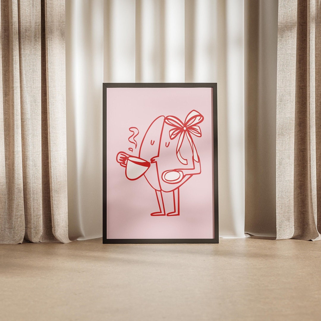 Coffee Bean Croquette Core Breakfast Trendy Poster, Drinking Caffeine ...