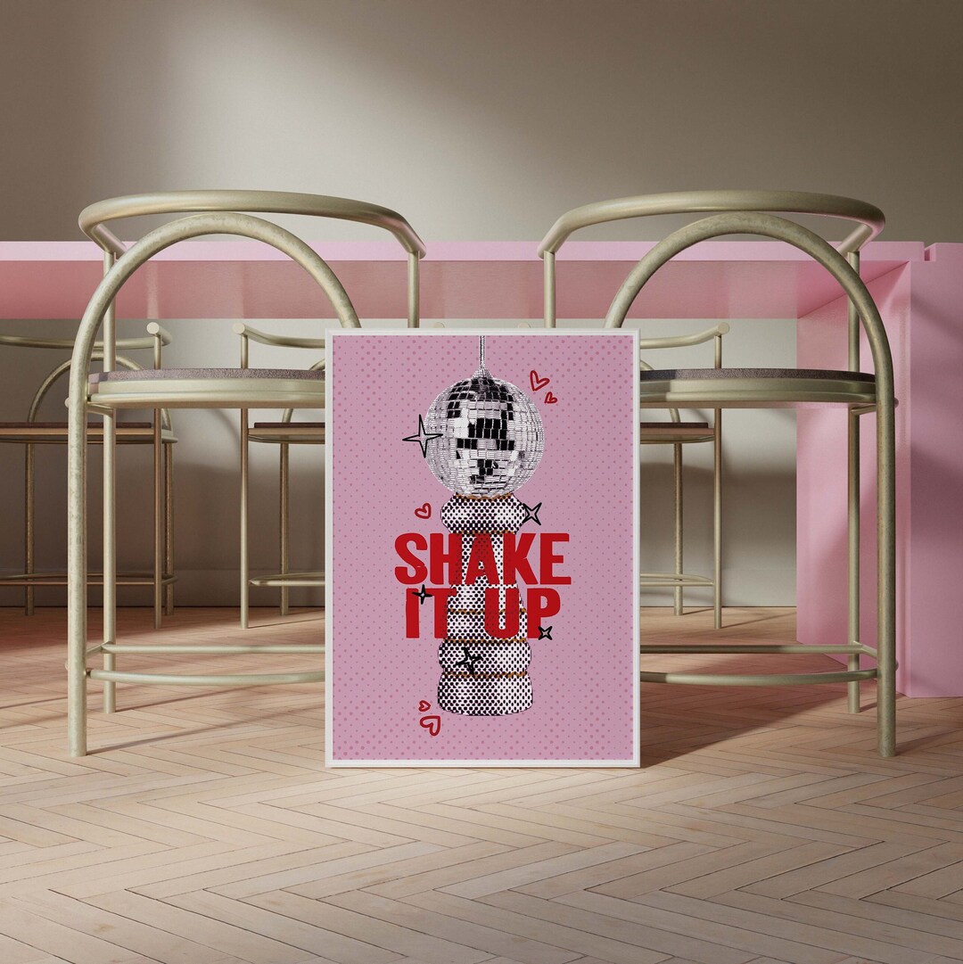 Shake It up Disco Ball Pepper Shaker Poster, Preppy Girly Dorm Print ...