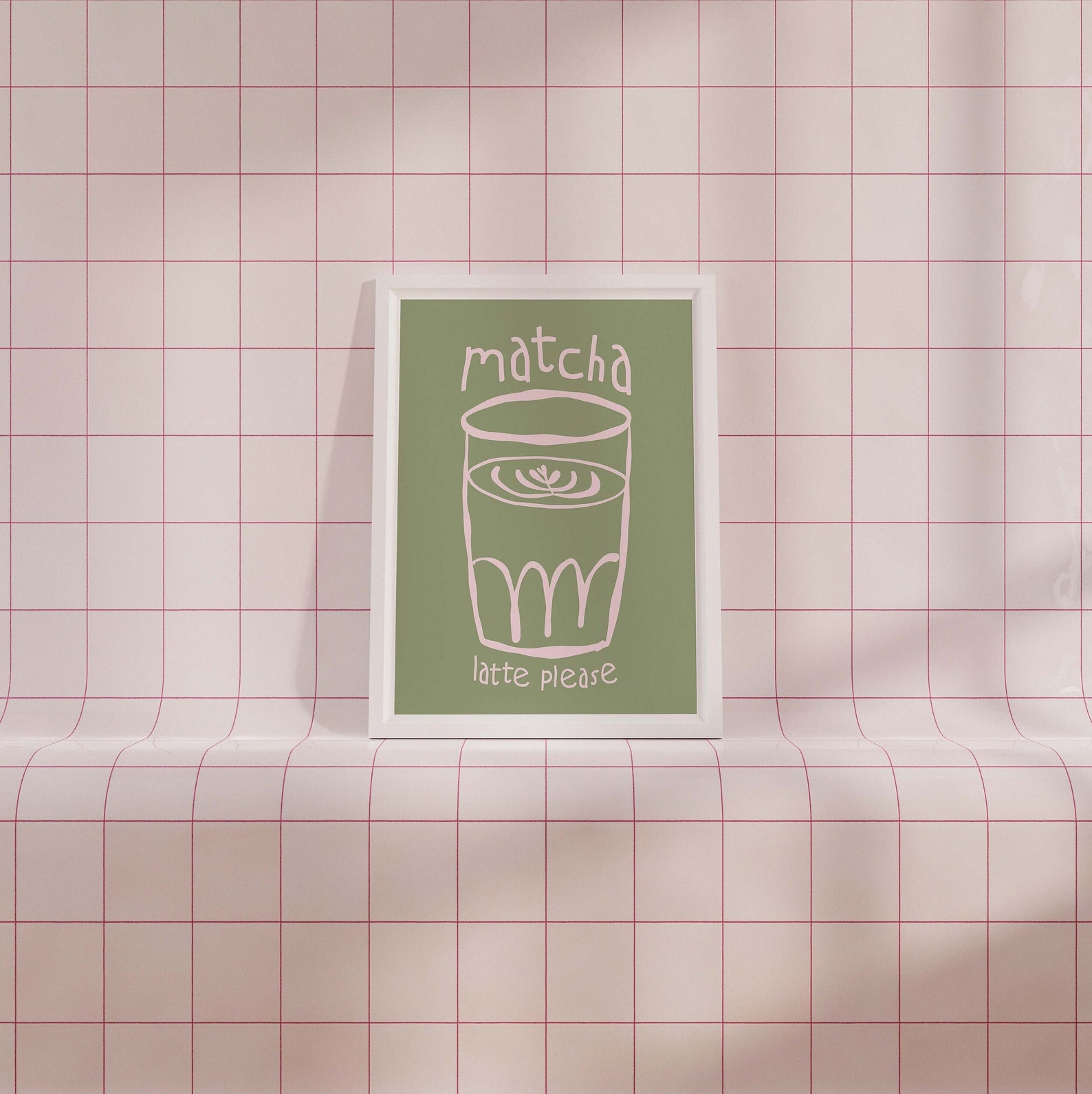 Funky Matcha Latte Please Poster, Coffee Barista Cafe Sign, Caffeine ...