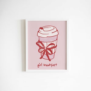 Coffee Girl Croquette Core Breakfast Doodle, Trendy Takeaway Dinner ...