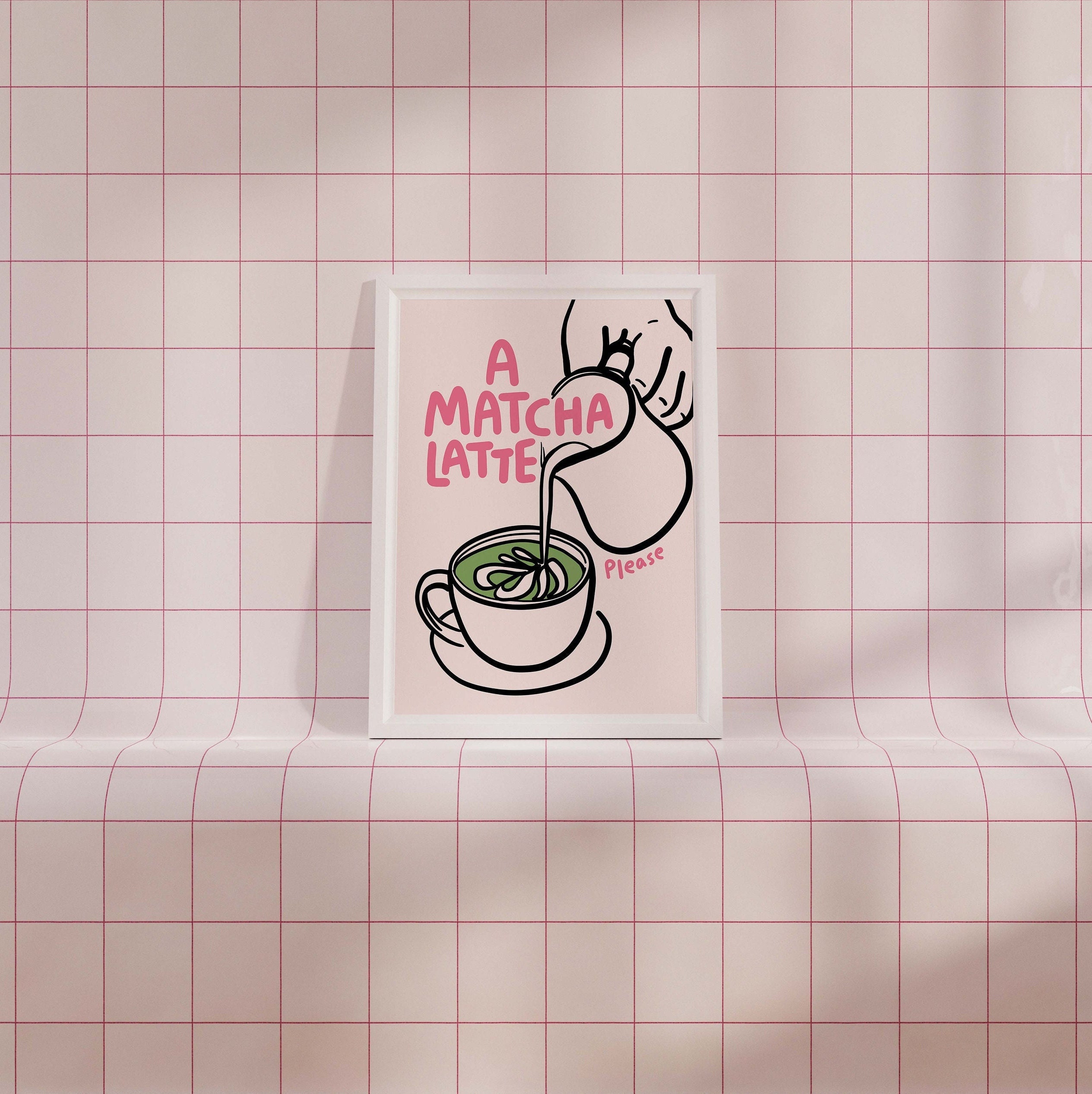 Funky A Matcha Latte Please Poster, Coffee Barista Cafe Sign, Caffeine ...