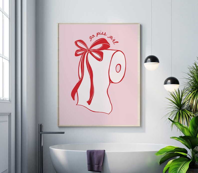 Go Piss Girl Toilet Paper Roll Coquette Core Aesthetic, Red Pink Preppy ...