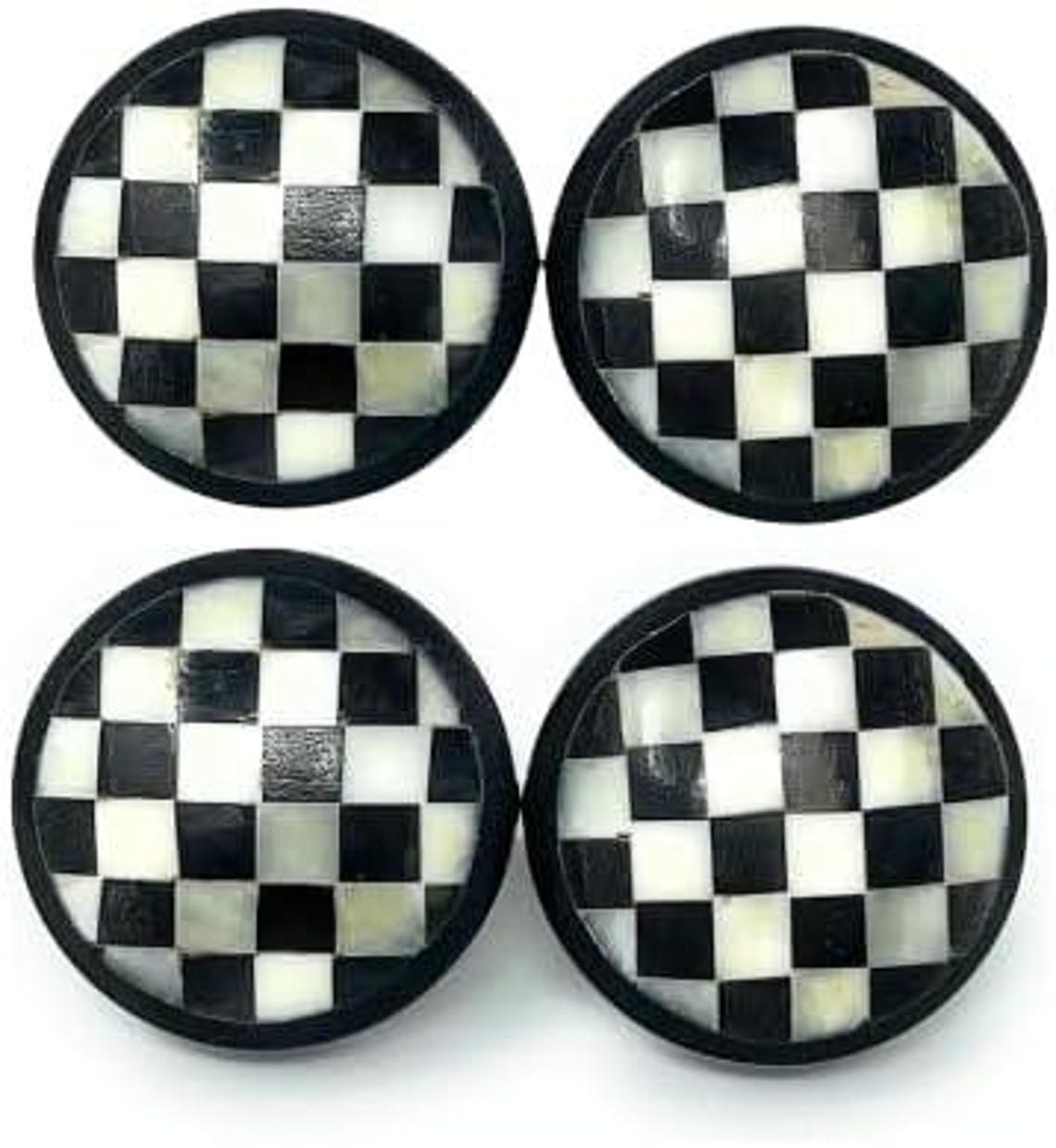 Handmade Black and White Checkered Horn Bone Cabinet Knob Drawer Pull ...