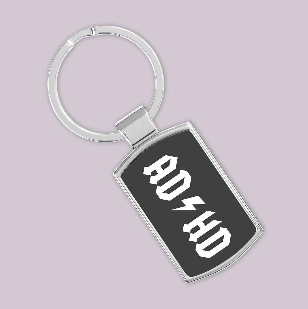 ADHD Pun Metal Keyring: Handmade Novelty Keychain, Gift Boxed - Etsy