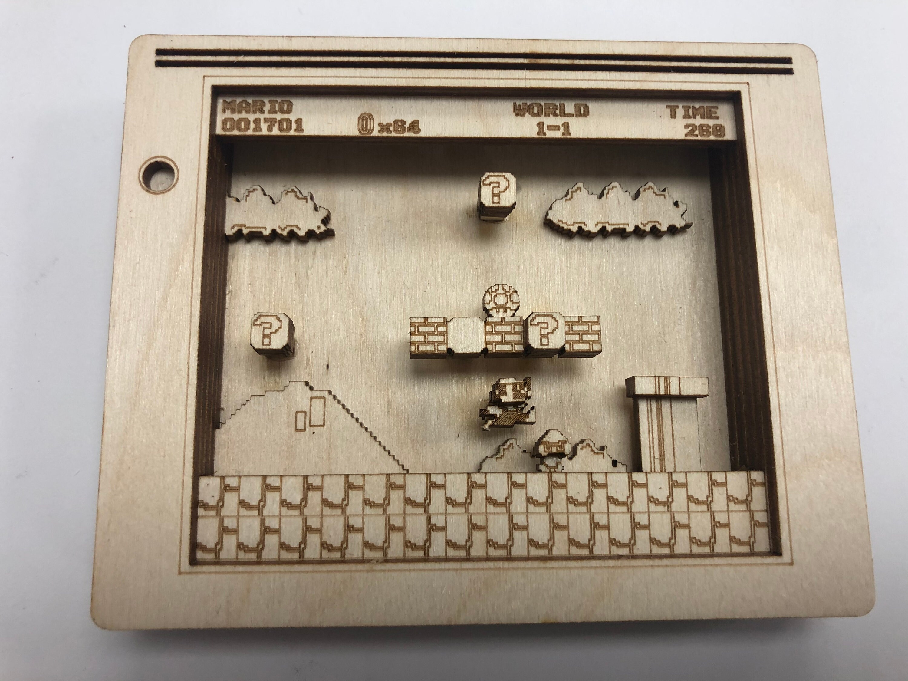 Super Mario Bros. 1-1 Wood Art Model Nintendo - Etsy México