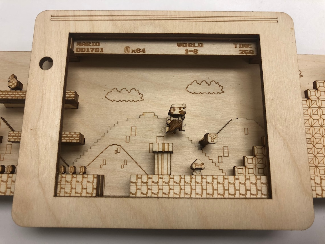 Super Mario Bros. World 1-1 Panorama Wood Model Nintendo - Etsy Canada
