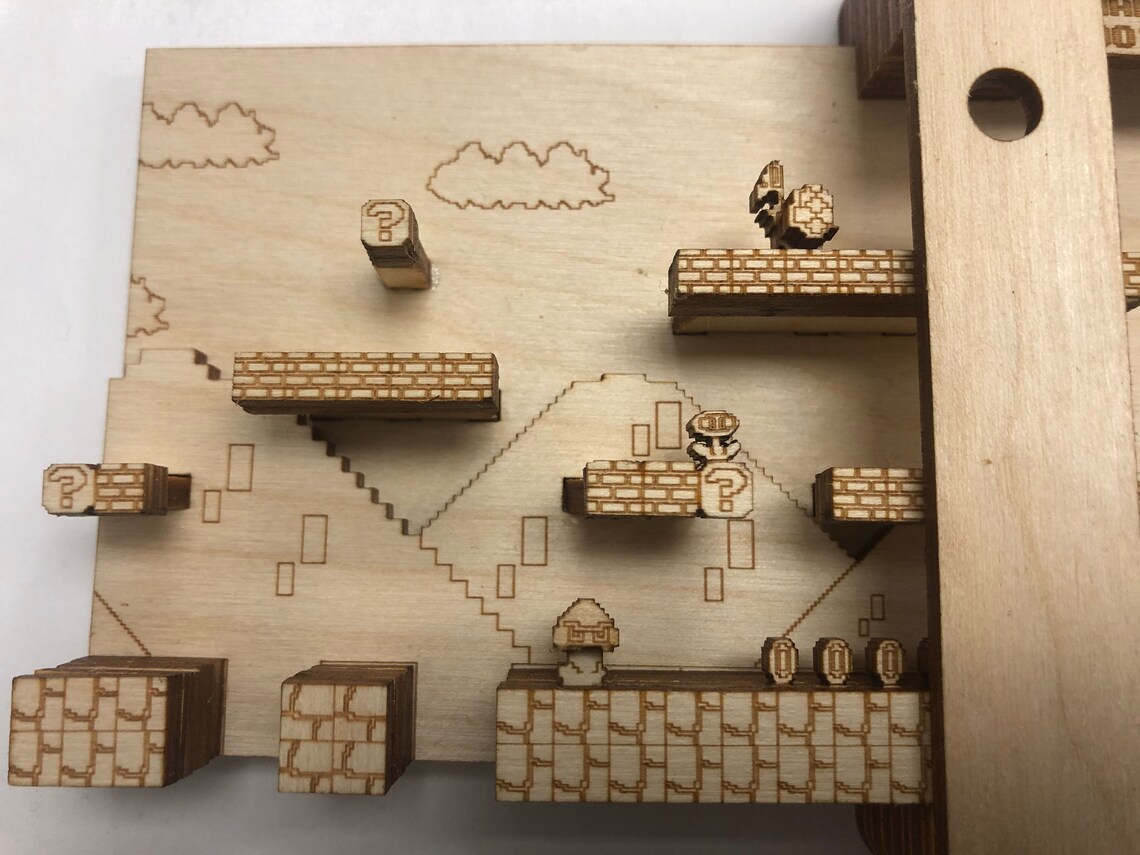 Super Mario Bros. World 1-1 Panorama Wood Model Nintendo - Etsy Canada