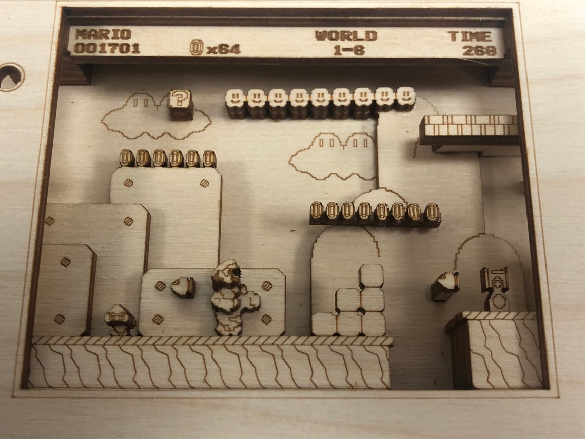 Super Mario Bros. 3 Wood Model Nintendo | Etsy