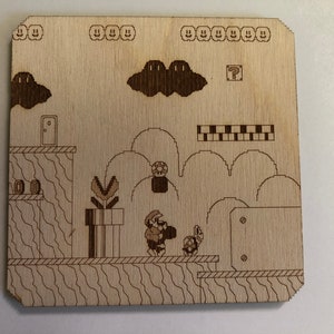 Super Mario World Wood Coaster Set, Nintendo - Etsy