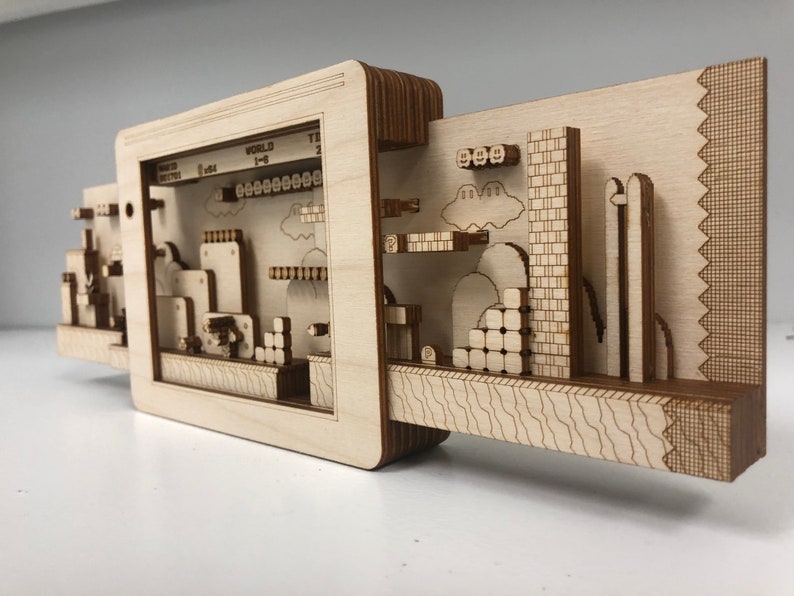 Super Mario Bros. 3 Wood Model, Nintendo - Etsy