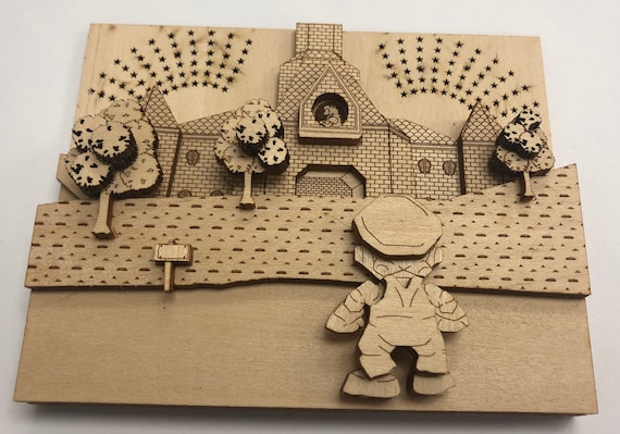 Super Mario 64 Castle Wood Art Model Nintendo | Etsy