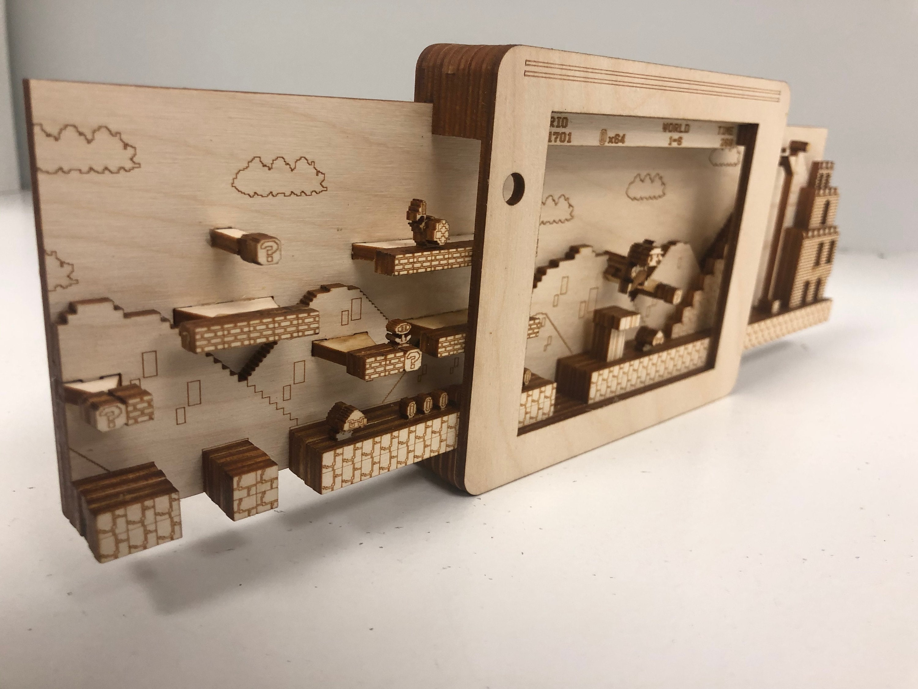 Super Mario Bros. World 1-1 Panorama Wood Model Nintendo - Etsy
