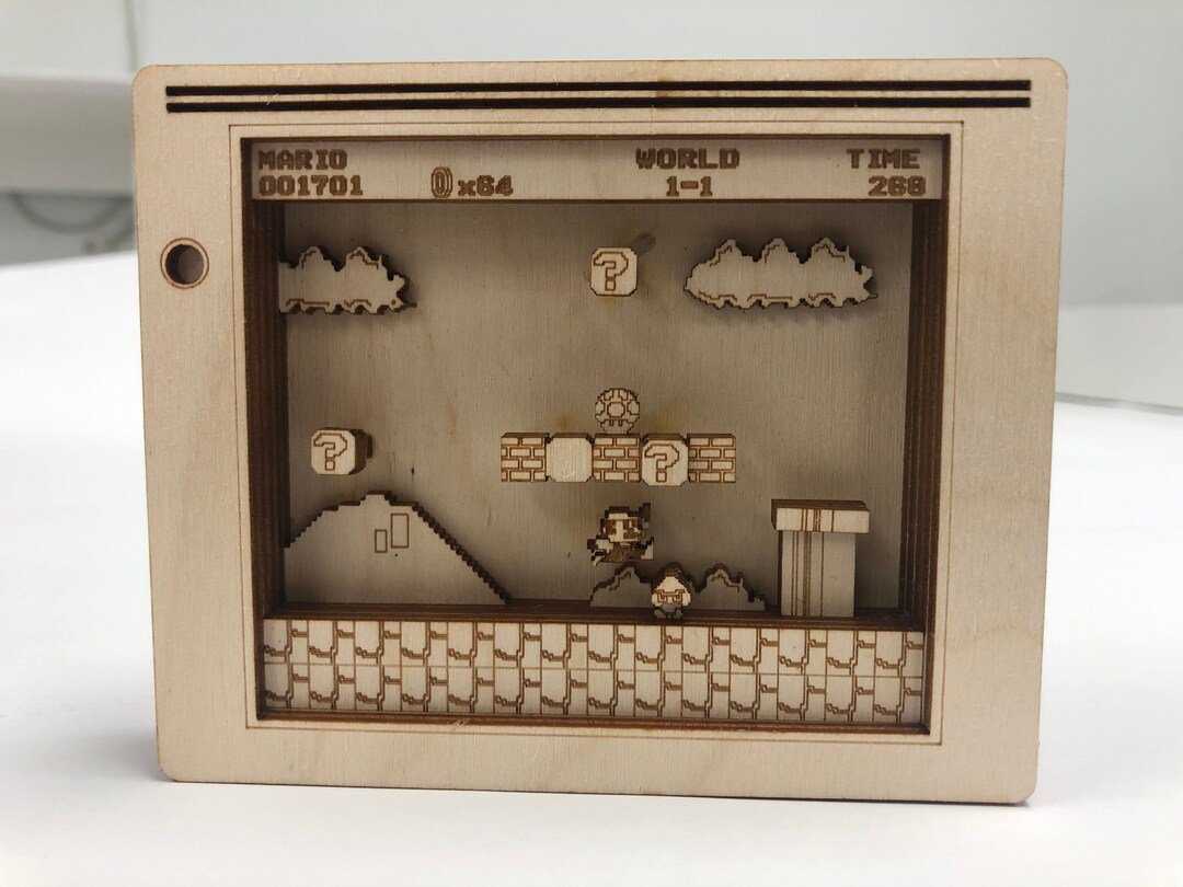 Super Mario Bros. 1-1 Wood Art Model, Nintendo - Etsy