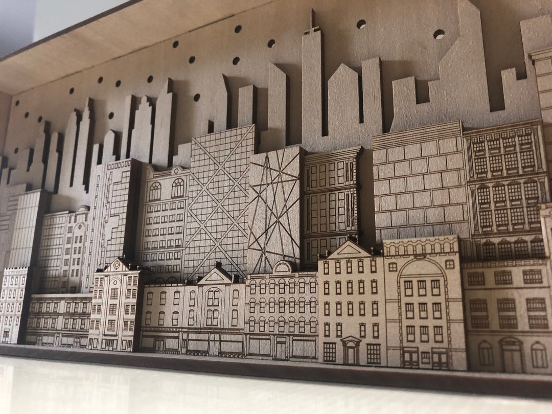 City Skyline in Shadowbox - Etsy