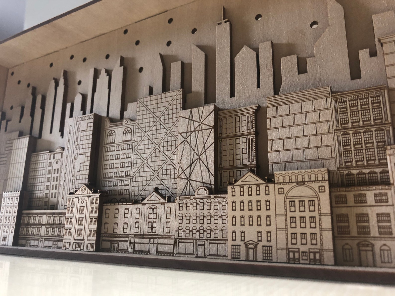 City Skyline in Shadowbox - Etsy