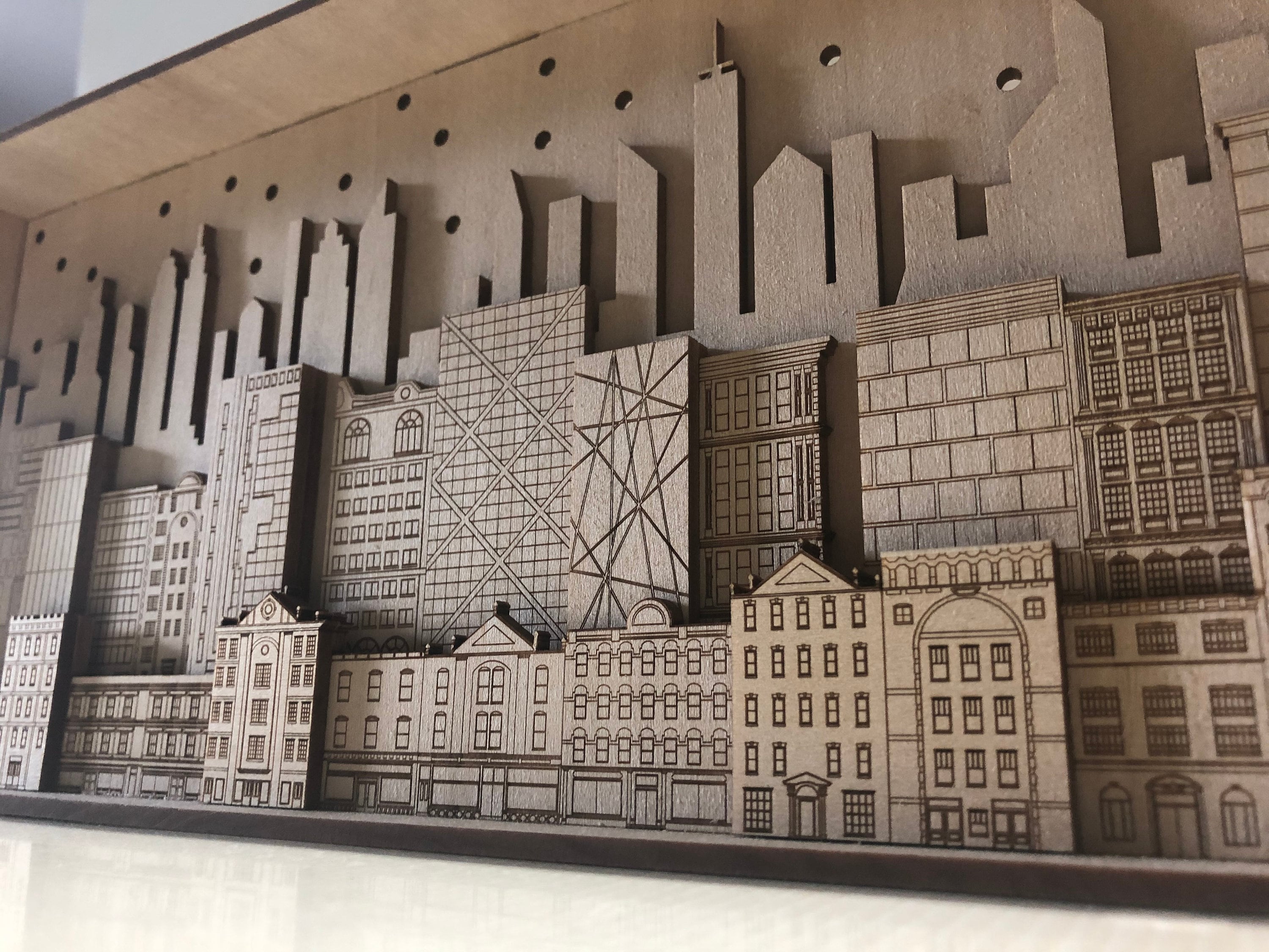 City Skyline in Shadowbox - Etsy