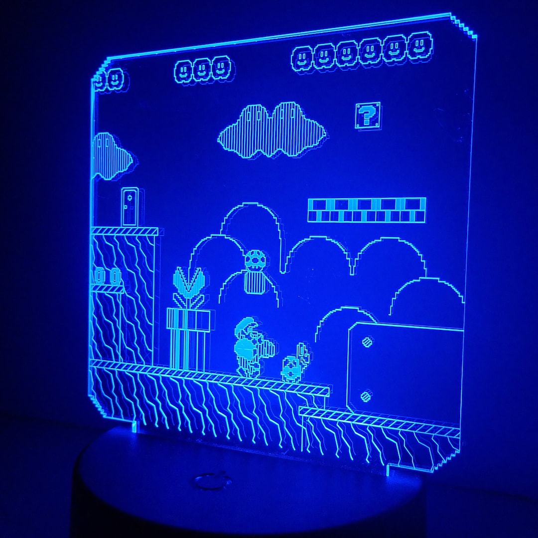 Super Mario World 3 Acrylic Lamp, Light, Scene (2), Nintendo - Etsy