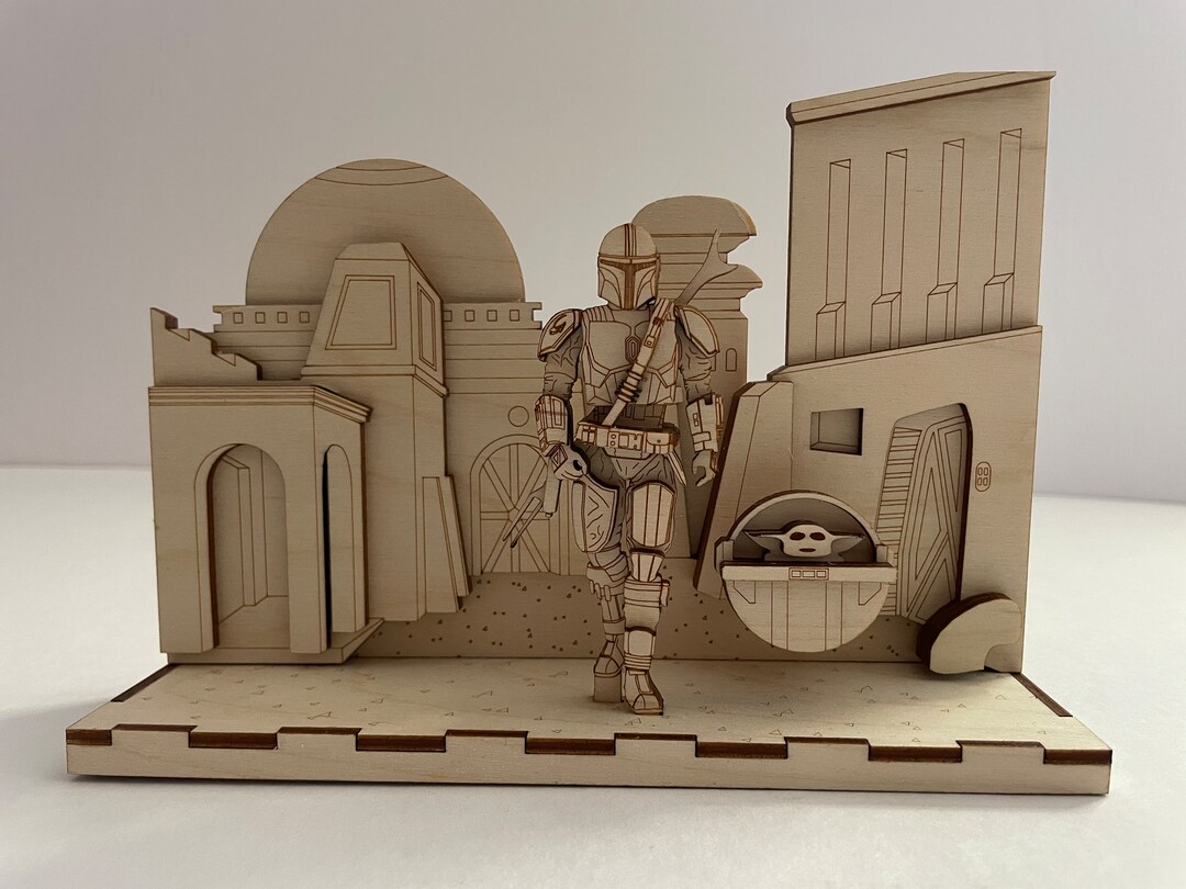Mandalorian Star Wars Inspired Wood Model - Etsy