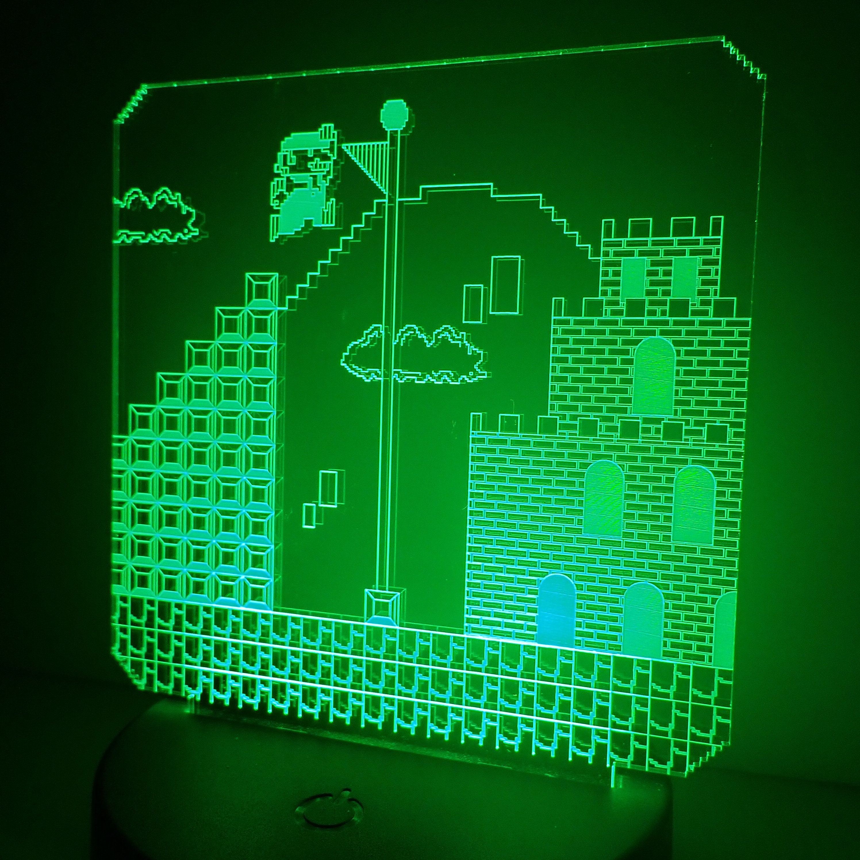 Super Mario World 1-1 LED lámpara acrílica, luz, escena 4, Nintendo ...